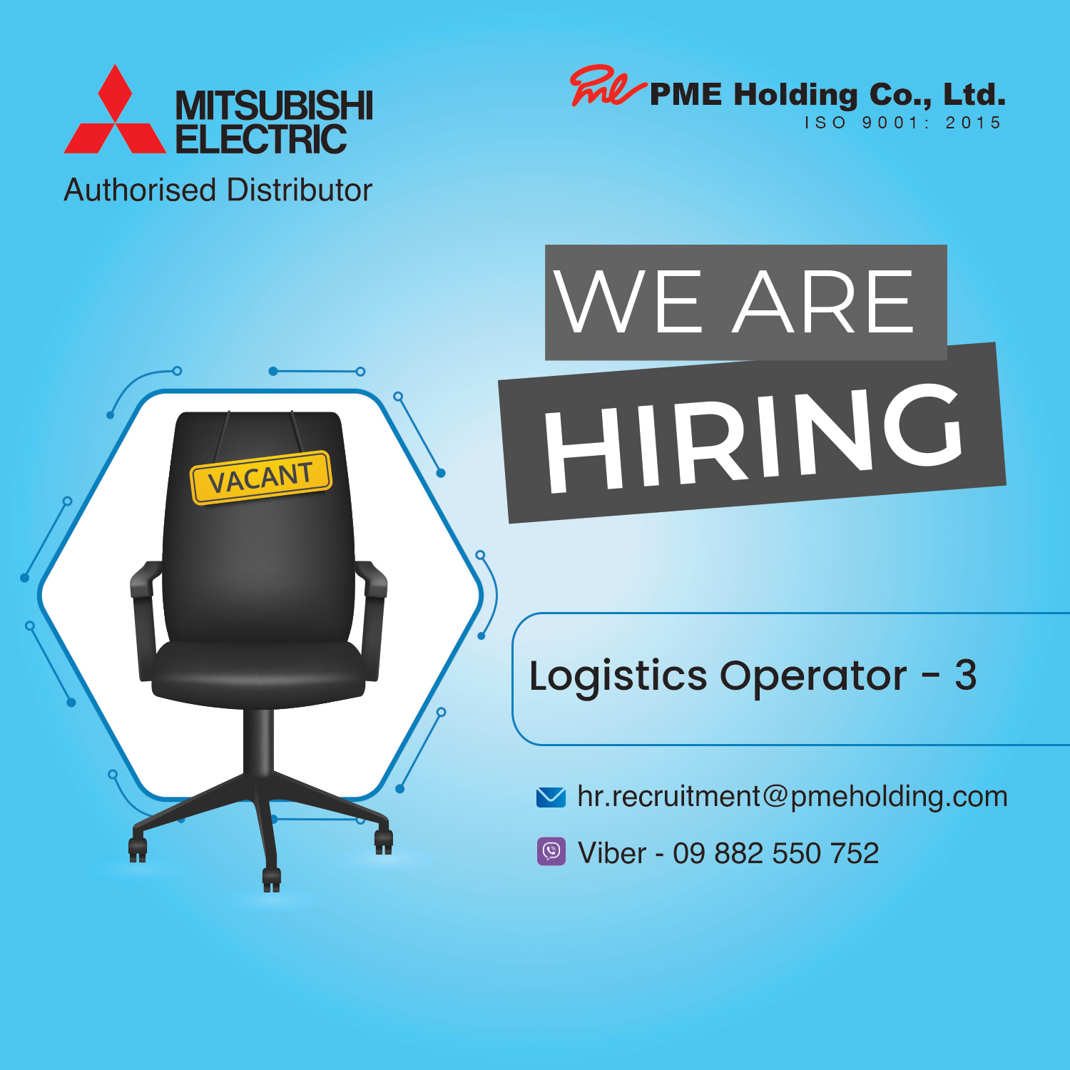 Logistics Operator - 3 (သယ်ယူပို့ဆောင်ရေး အလုပ်သမား) - PME Holding Co., Ltd